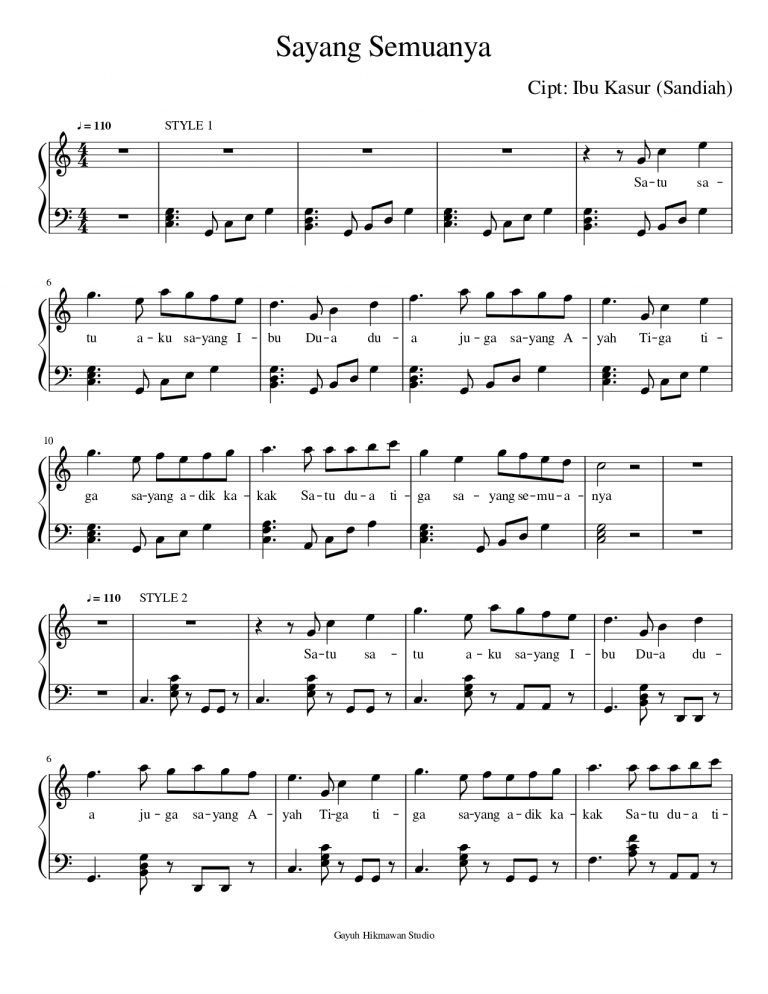 Sayang Semuanya (versi gaya) – Gayuh Hikmawan Studio