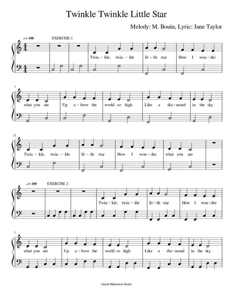 Twinkle Twinkle Little Star (exercise) – Gayuh Hikmawan Studio